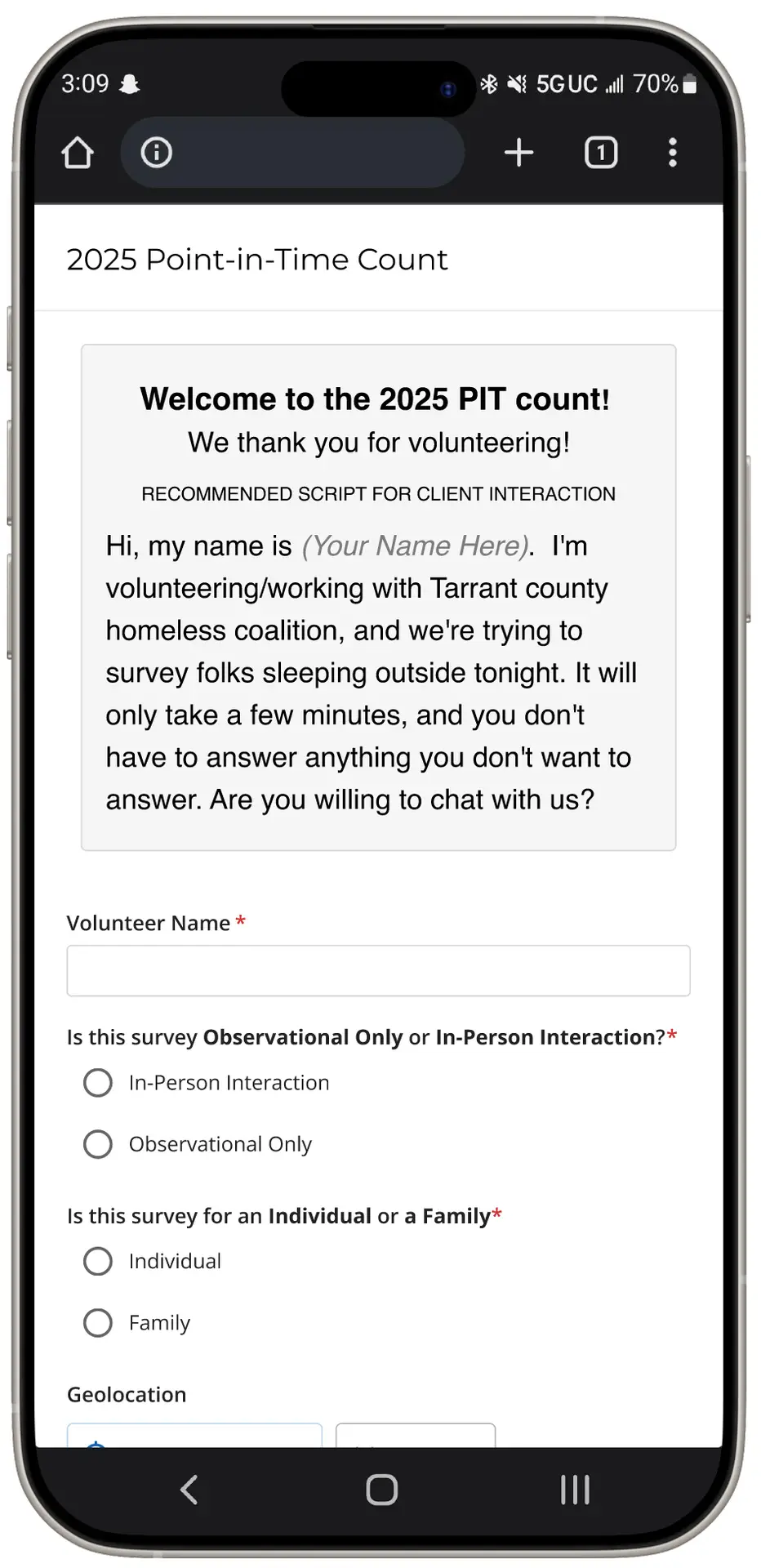 Open Path PIT Count Tool - Green River